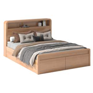 Jade Messmate Timber Gas Lift Bed with End Drawers, Double