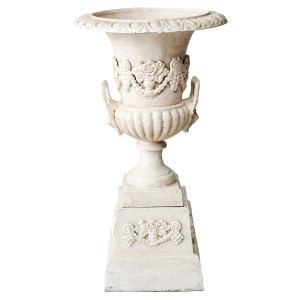 Leovar Rose Cast Iron Garden Urn & Plinth Set