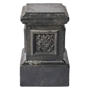 Velanth Cast Iron Square Plinth, Large, Antique Black