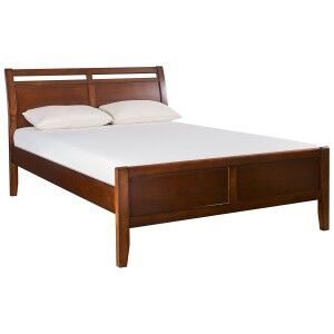 Milson Poplar Timber Bed, Double, Walnut