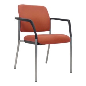 Buro Lindis SafeTex Fabric Guest Armchair, Rust / Silver