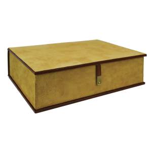 Vaulti Suede Document Box, Tan