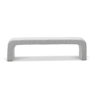 Harper Boucle Fabric Arch Bench Seat, 160cm, Grey Speckle
