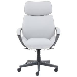 Beautyrest Faux Leather Ergonomic Home Office Chair, Light Grey