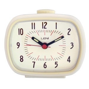 Leni Retro Alarm Clock, Ivory