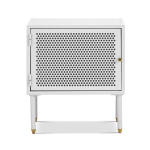 Mesh Steel Side Table, White