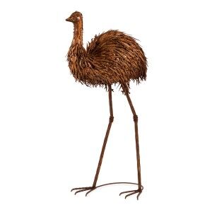 Medlow Rustic Metal Emu Statue, Large