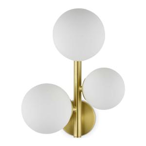 Perlage Metal & Glass Wall Light, Satin Brass