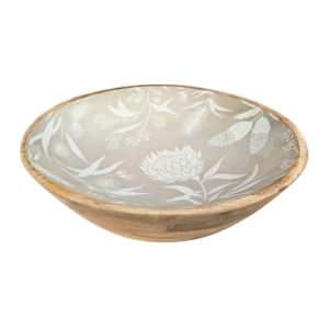 Bindi Mango Wood Serving Bowl, Beige