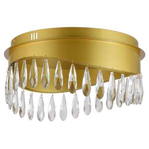 Lux Metal & Crystal Glass LED Flush Mount Ceiling Light, 4000K