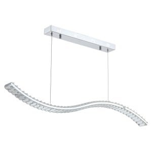 Flo Metal & Crystal Glass LED Wave Pendat Light, CCT