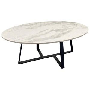 Andrian Ceramic Top Oval Coffee Table, 100cm
