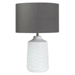 Agra Ceramic Base Table Lamp, Grey / White