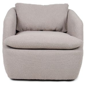 Pewton Boucle Fabric Swivel Armchair, Cappuccino