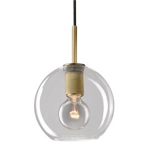 Kepler Metal Socket Pendant Light with Glass Ball Shade