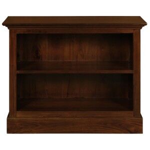 Adolf Solid Mahogany Timber Single Shelf Lowline Bookcase, Mahogany