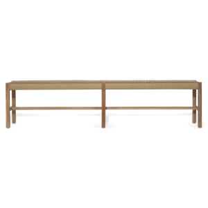 Merino Paper Cord & Teak Timber Bench, 200cm, Sand / Natural