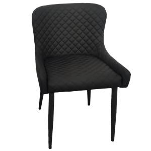 Brighton PU Leather Stackable Dining Chair, Black