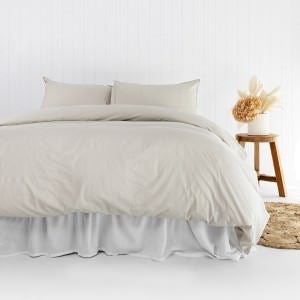 Bambury Temple Organic Cotton Quilt Cover Set, Queen, Pebble