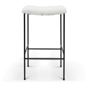 Chiana Faux Fur & Iron Counter Stool