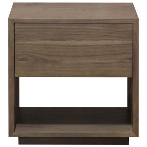 Oscar Mindi Wood Bedside Table, Latte