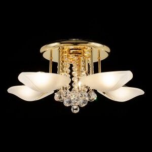 Catriona Asfour Crystal Batten Fix Ceiling Light, 8 Light, Gold