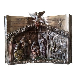 Veronese Cold Cast Bronze Coated Nativity Bible Sculpture