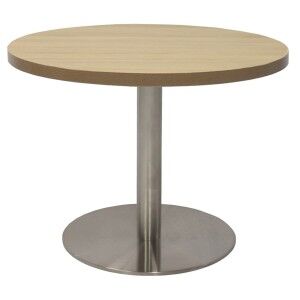 Estilo Round Coffee Table, 60cm, Oak / Stainless Steel
