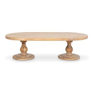 Sarion Elm Timber Oval Pedestal Coffee Table, 130cm