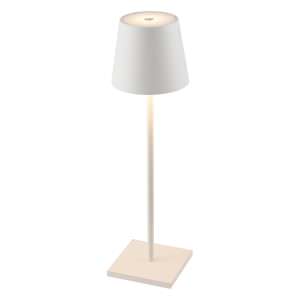 Clio IP54 Indoor / Outdoor Rechargeable LED Touch Table Lamp, White