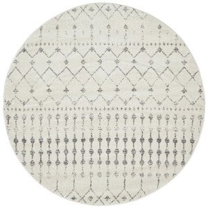 Chrome Elsa Modern Tribal Round Rug, 200cm