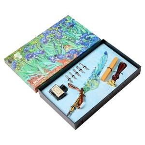Eloria 1890 Pay Tribute Feather Pen Set, Irises