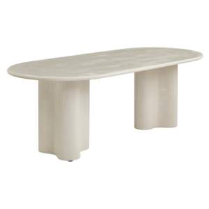 Cyric Micro Cement Coated Oval Dining Table, 220cm