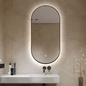 Orion Metal Frame Oval Backlit Bathroom Wall Mirror, 120cm
