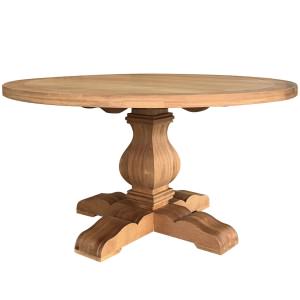 Rimini Oak Timber Round Pedestal Dining Table, 120cm, Natural Oak