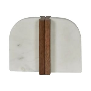 Shira Marble & Timber Bookend Set