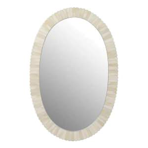 Amora Bone Inlay Frame Oval Wall Mirror, 76cm