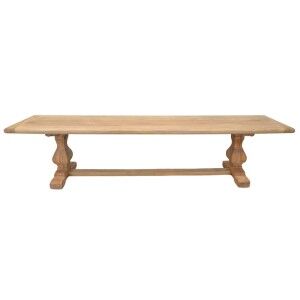 Tate Reclaimed Elm Timber Pedestal Dining Bench, 200cm, Natural