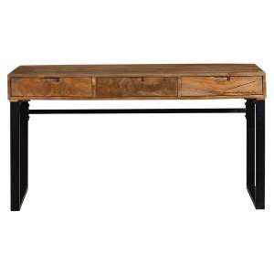 Venus Mango Wood & Metal Study Desk, 140cm, Natural