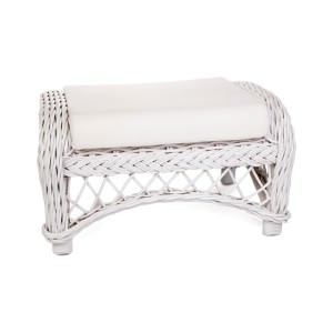 Castaway Rattan Footstool, White