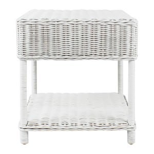 Hamilton Rattan Square Side Table, White