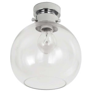 Rae Glass DIY Batten Fix Ceiling Light, Wine Glass, Chrome / Clear