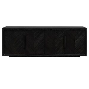 Oran Wooden 4 Door Buffet Table, 200cm, Espresso Black