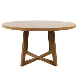 Zed Wooden Round Dining Table, 150cm, Natural