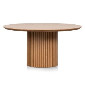 Mossvale Wooden Round Dining Table, 150cm, Natural