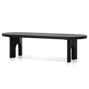 Martello Elm Timber Oval Dining Table, 280cm, Black