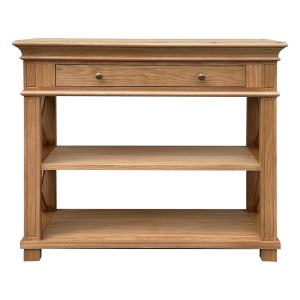 Heston II Oak Timber Console Table, 95cm, Natural Oak