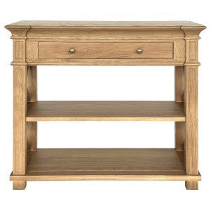 Heston Oak Timber Console Table, 90cm, Natural Oak