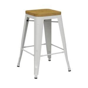 Durafurn Riviera Commercial Grade Steel Counter Stool with Timber Seat ...