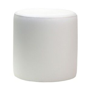 Durafurn Commercial Grade Vinyl Round Ottoman, European Made, White